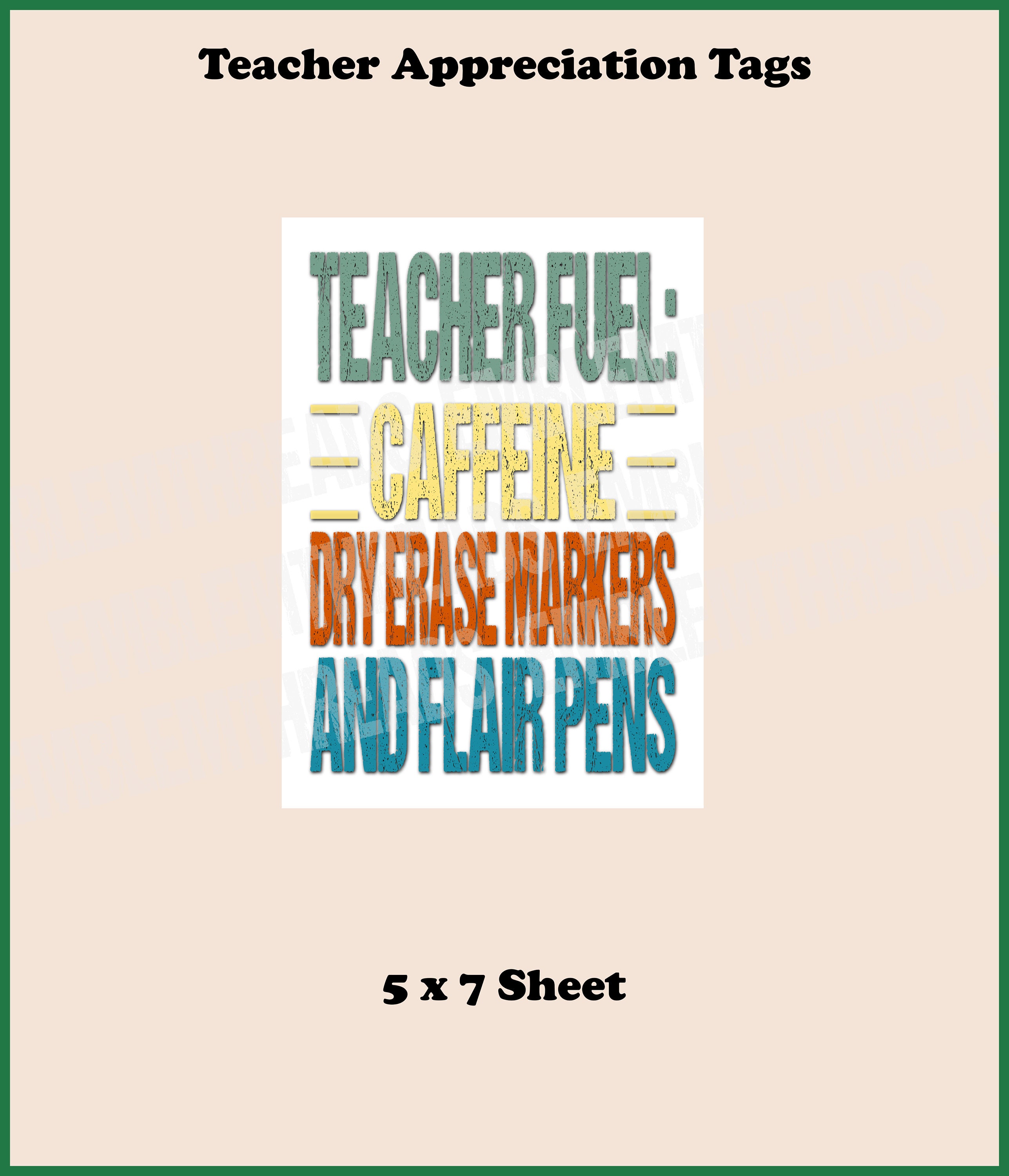 Teacher Gift Tag, First Day of School Teacher Gift Printable Tag, Thank ...