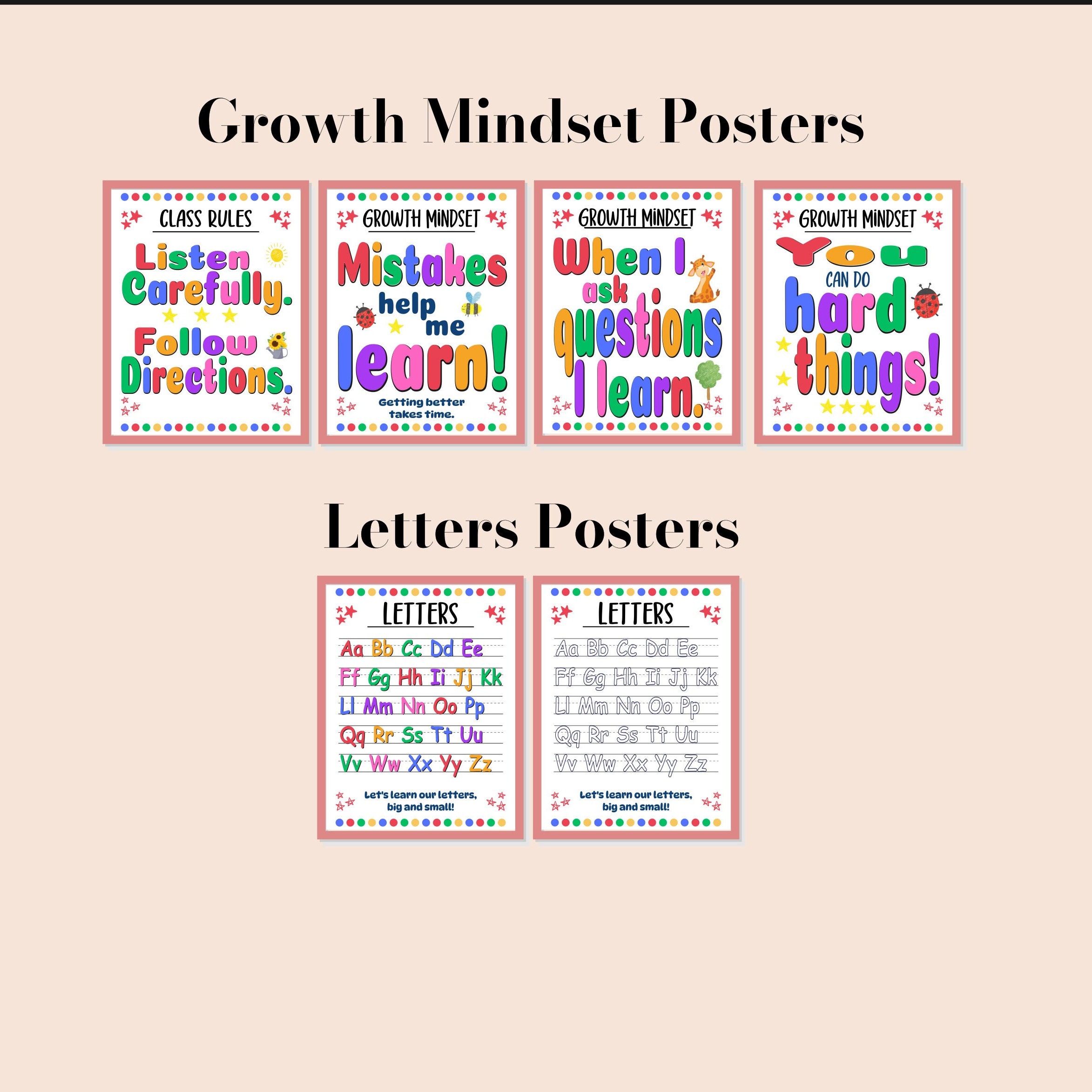 Teacher Printables Educational Poster Set for Classrooms, Wall Art for ...