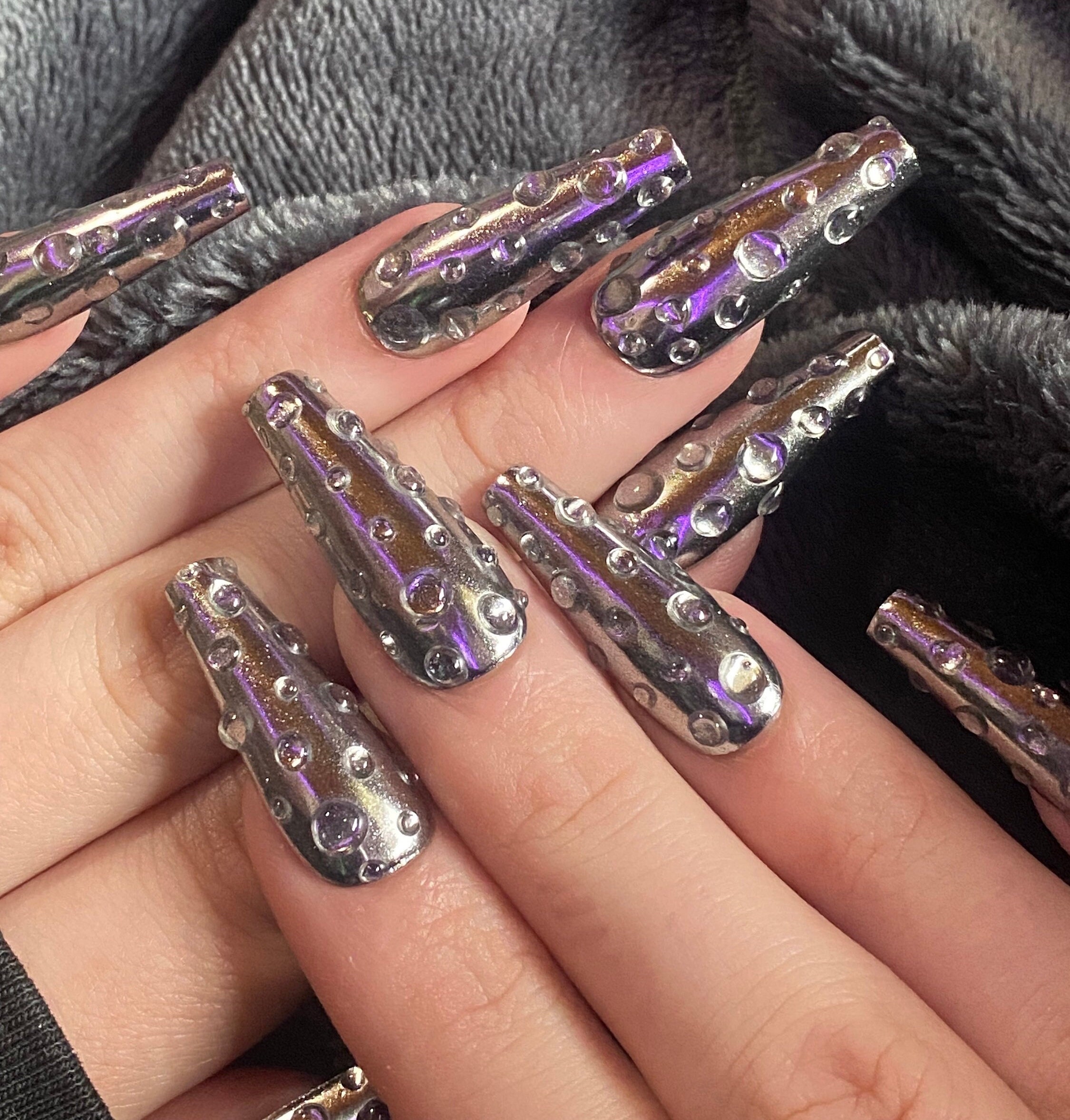 Chrome Water Droplet Press-ons - Etsy