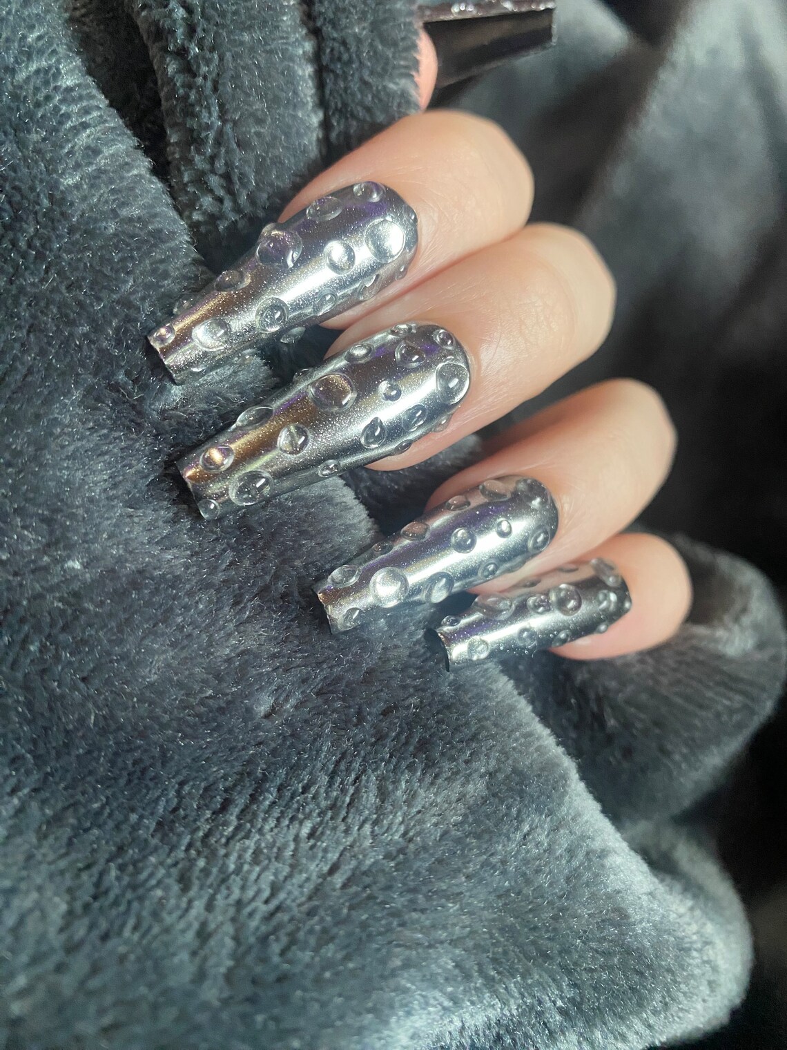 Chrome Water Droplet Press-ons - Etsy