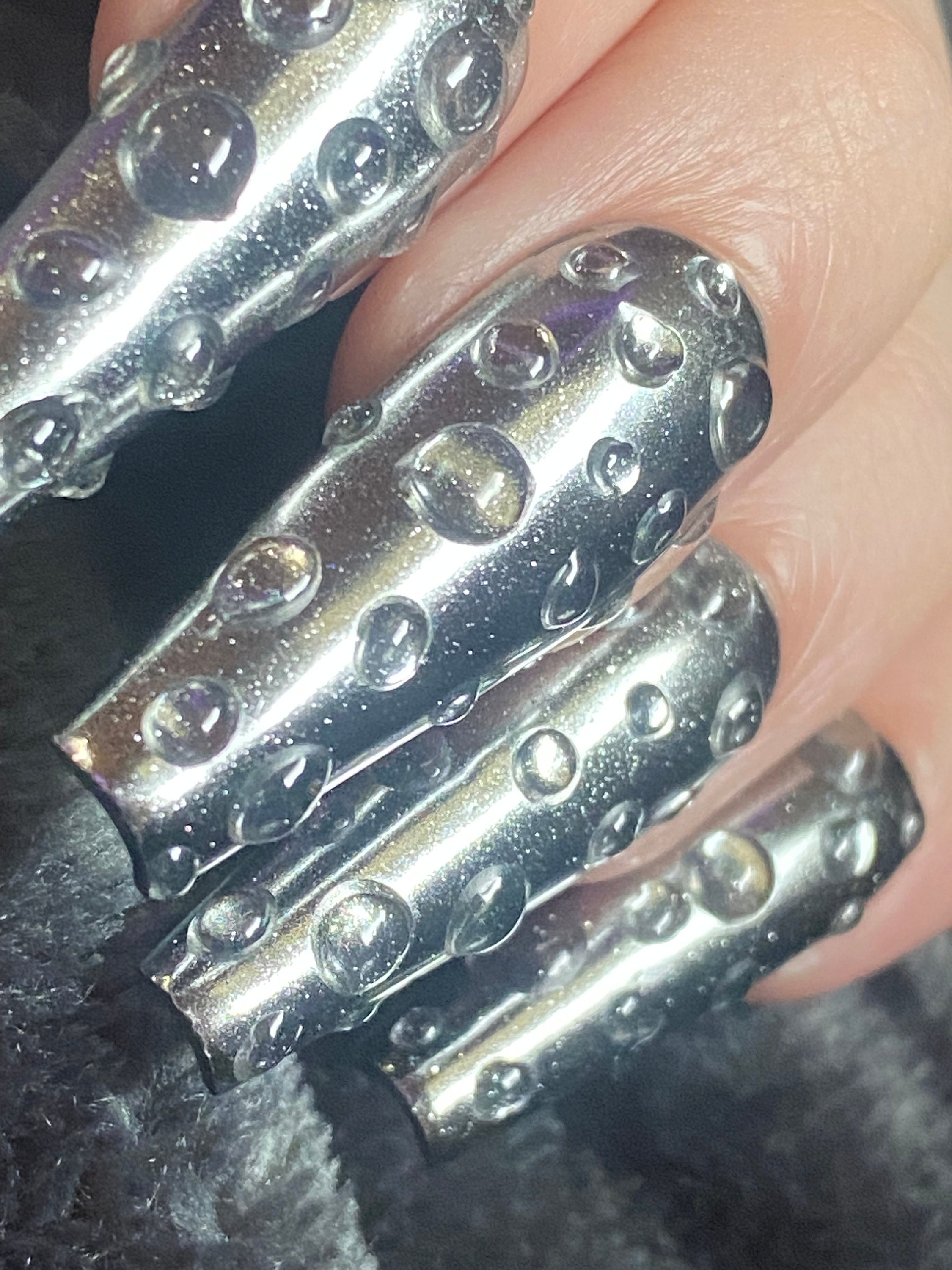 Chrome Water Droplet Press-ons - Etsy