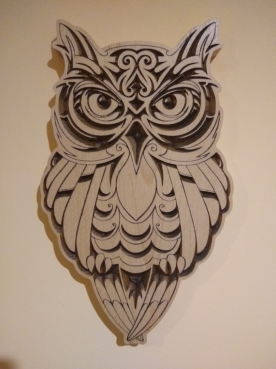 Owl Vector File for CNC Machines. - Etsy