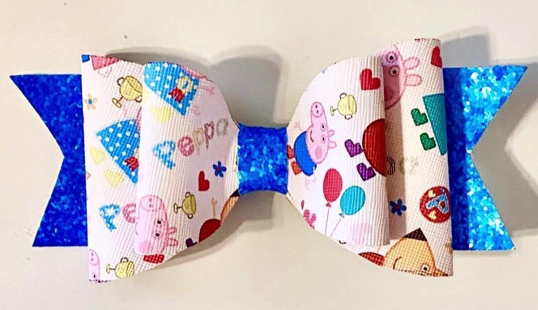 Peppa Pig Bow Peppa Pig Inspired Hair Bow Childrens Show - Etsy