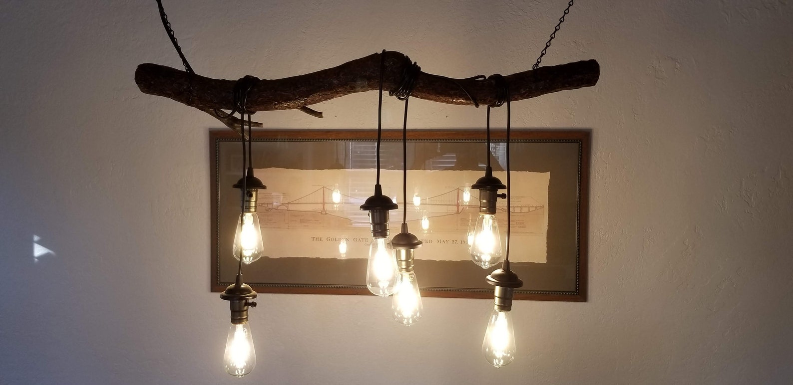 Chandelier Log Lights Rustic Pendant Light Made out of | Etsy