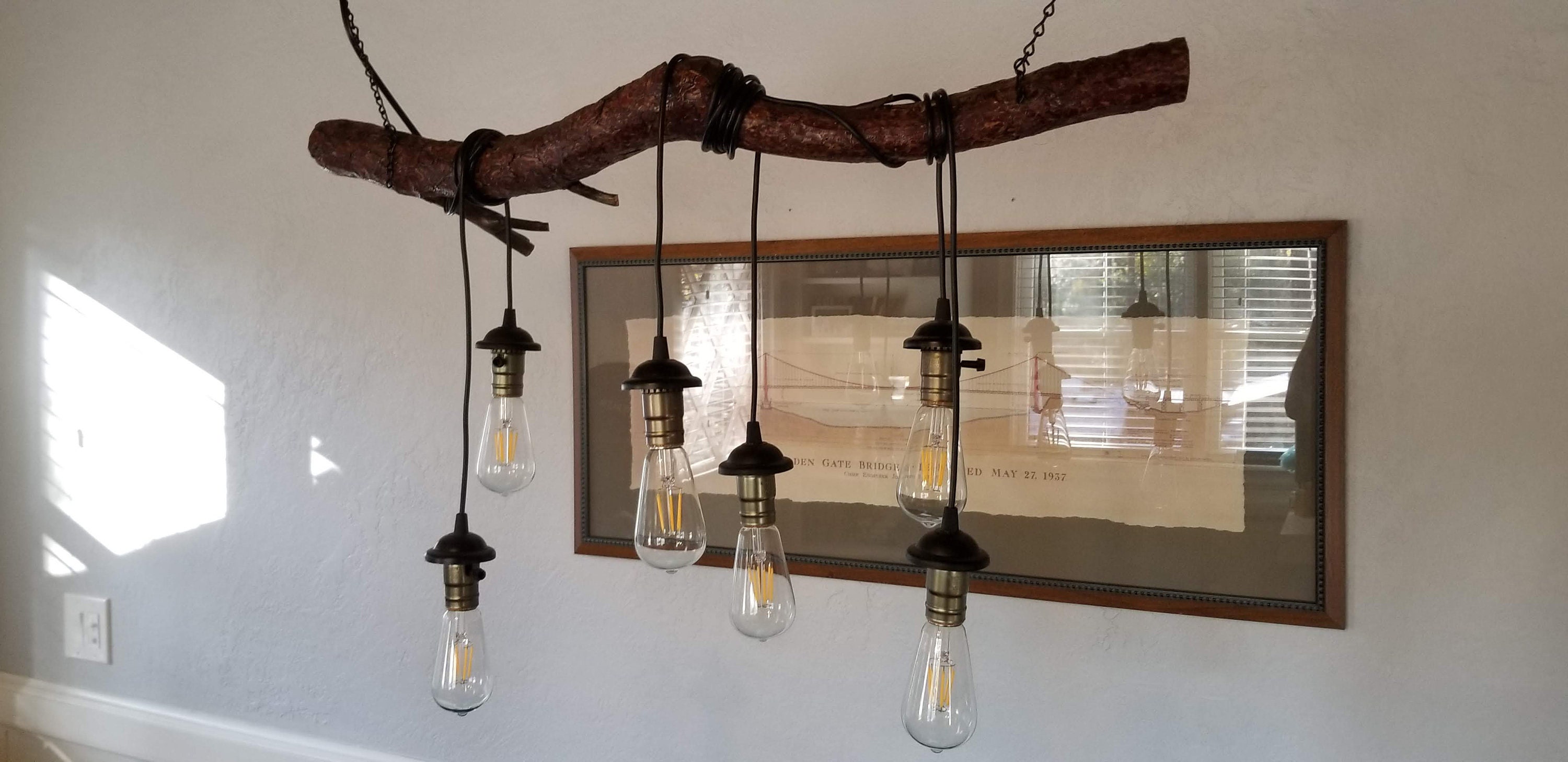 Chandelier Log Lights Rustic Pendant Light Made out of | Etsy