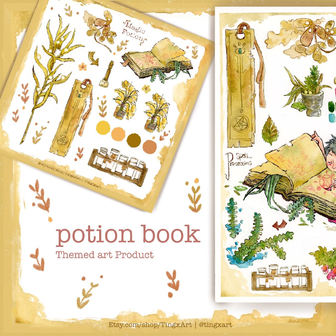 Potion Book Themed Art Products Sets 2 Options - Etsy