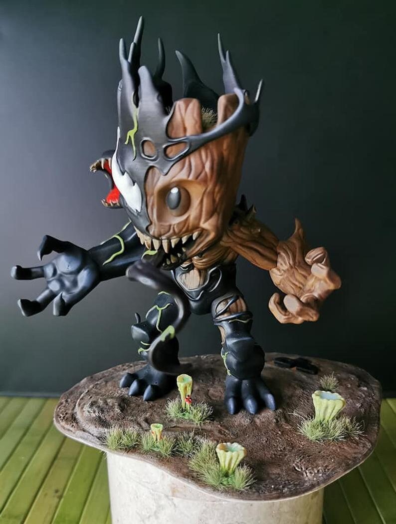 Venom Groot Chibi Statue / Resin Model Kit / Statue / Marvel / - Etsy UK