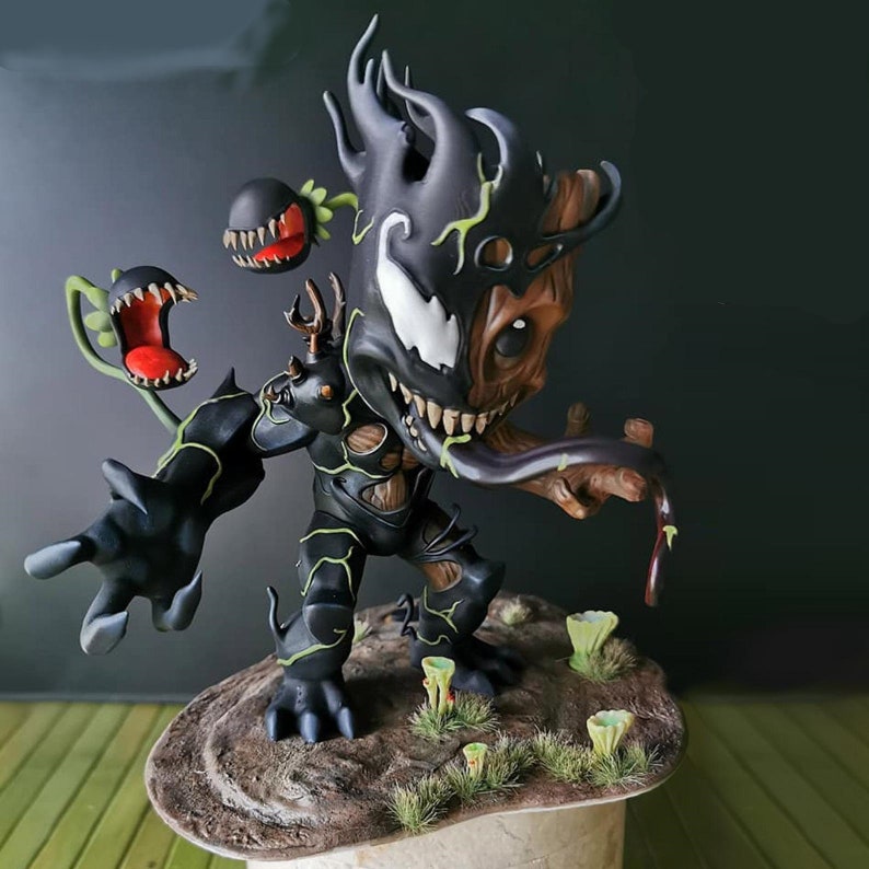 Venom Groot Chibi Statue / Resin Model Kit / Statue / Marvel ...