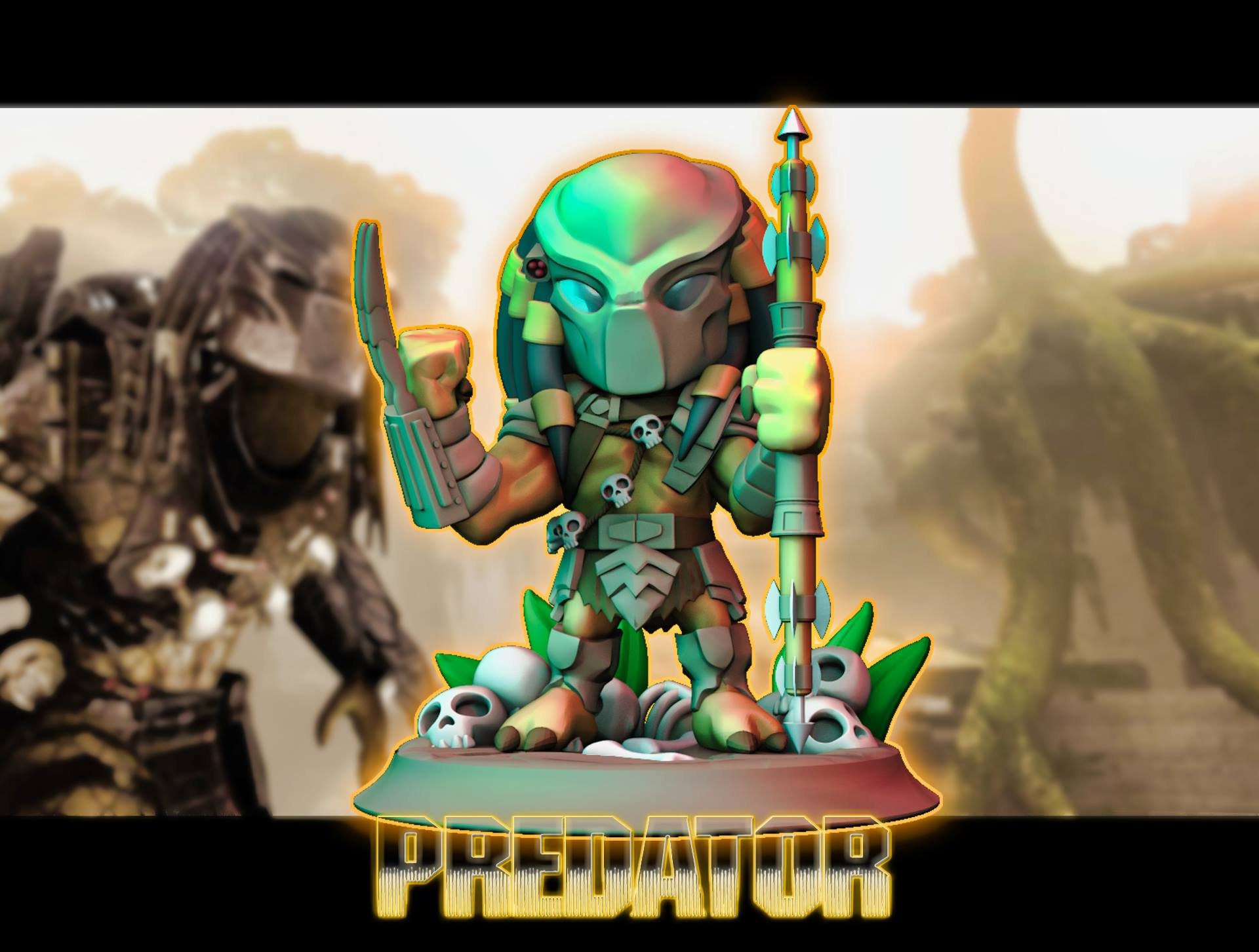 Predator Chibi / Statue / Resin Model Kit / Dark Horse / Movies Figure ...