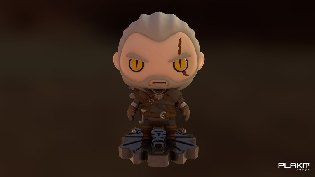 The Witcher Chibi Geralt of Rivia / Statue / Resin Model Kit / Figure ...