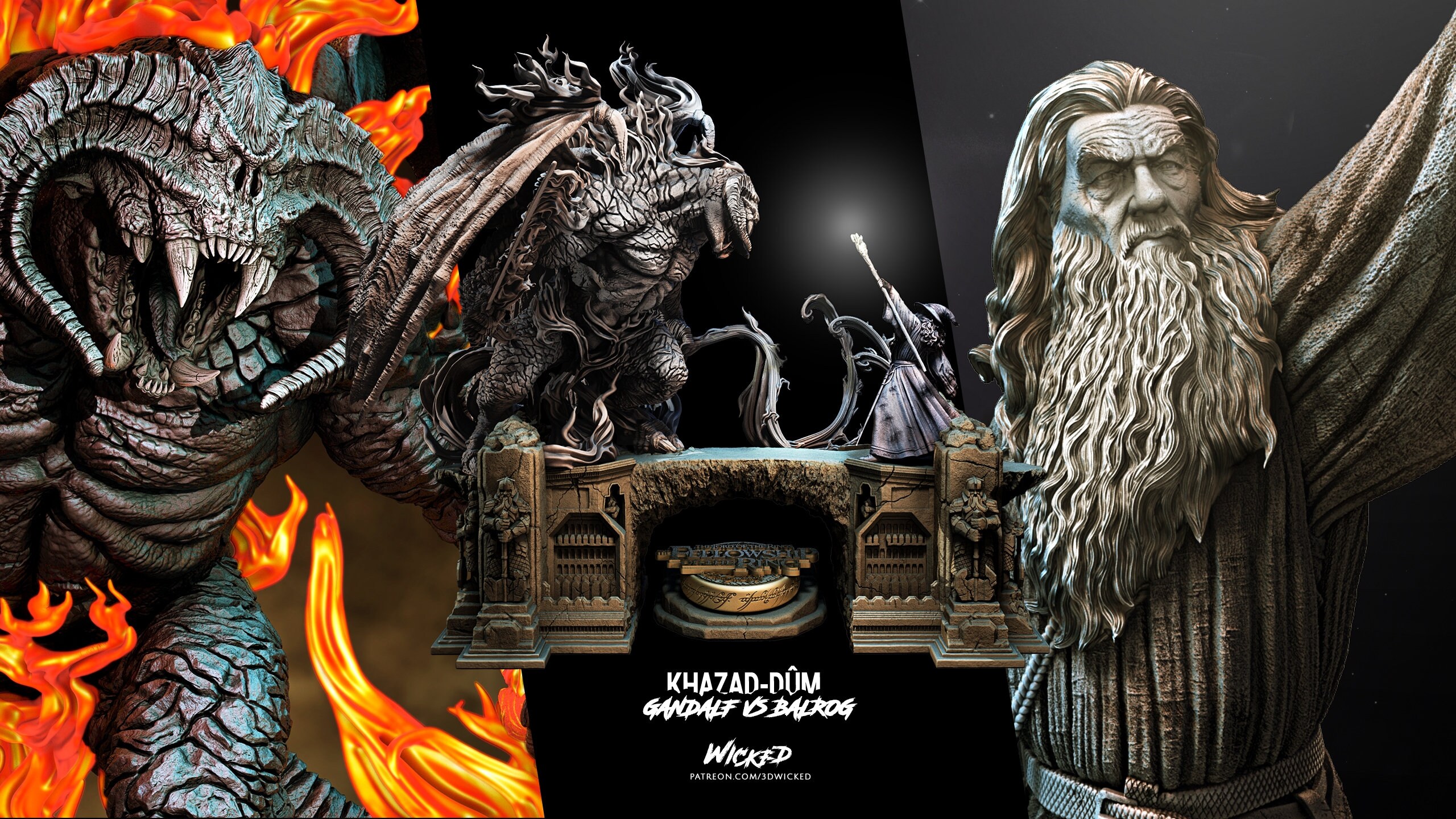 Balrog and Gandalf Diorama / Resin Model Kit / LOTR / Lord of - Etsy