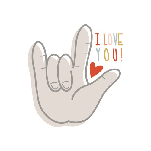 Small I Love You Sign Language Hand Sticker Multicolor Car - Etsy