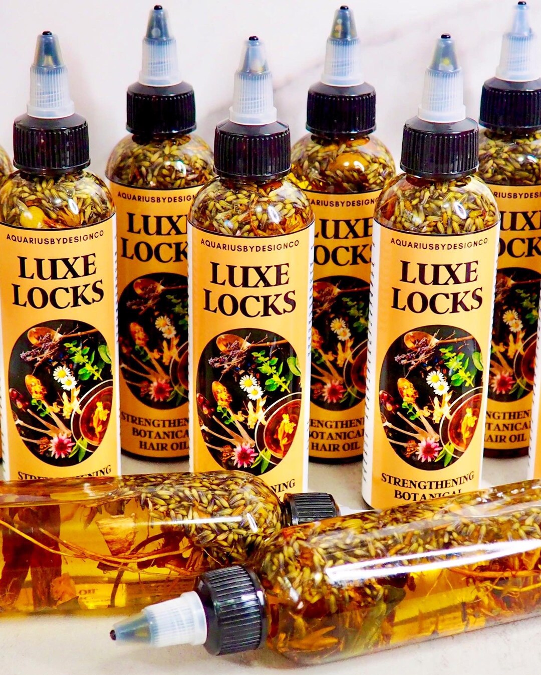 Strengthening Hair Oil Luxe Locks Botanical Herbs Castor Oil Essential ...