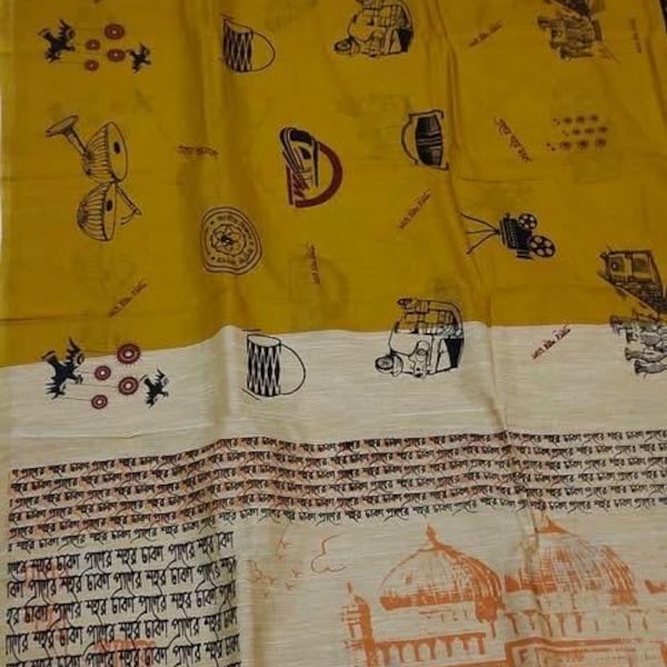 Bengali Yellow Saree - Etsy