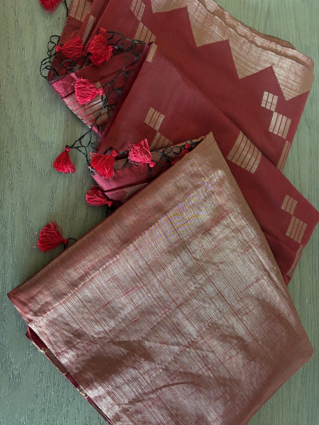 Maroon Tissue Silk Saree || Designer Trending Saree || Saree Ships From ...