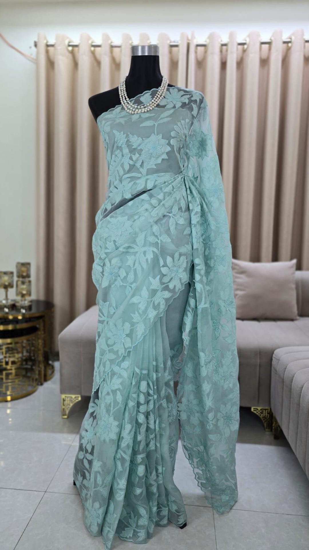 Handloom Pure Muslin Silk Saree || Light Blue Dhakai Muslin Saree ...