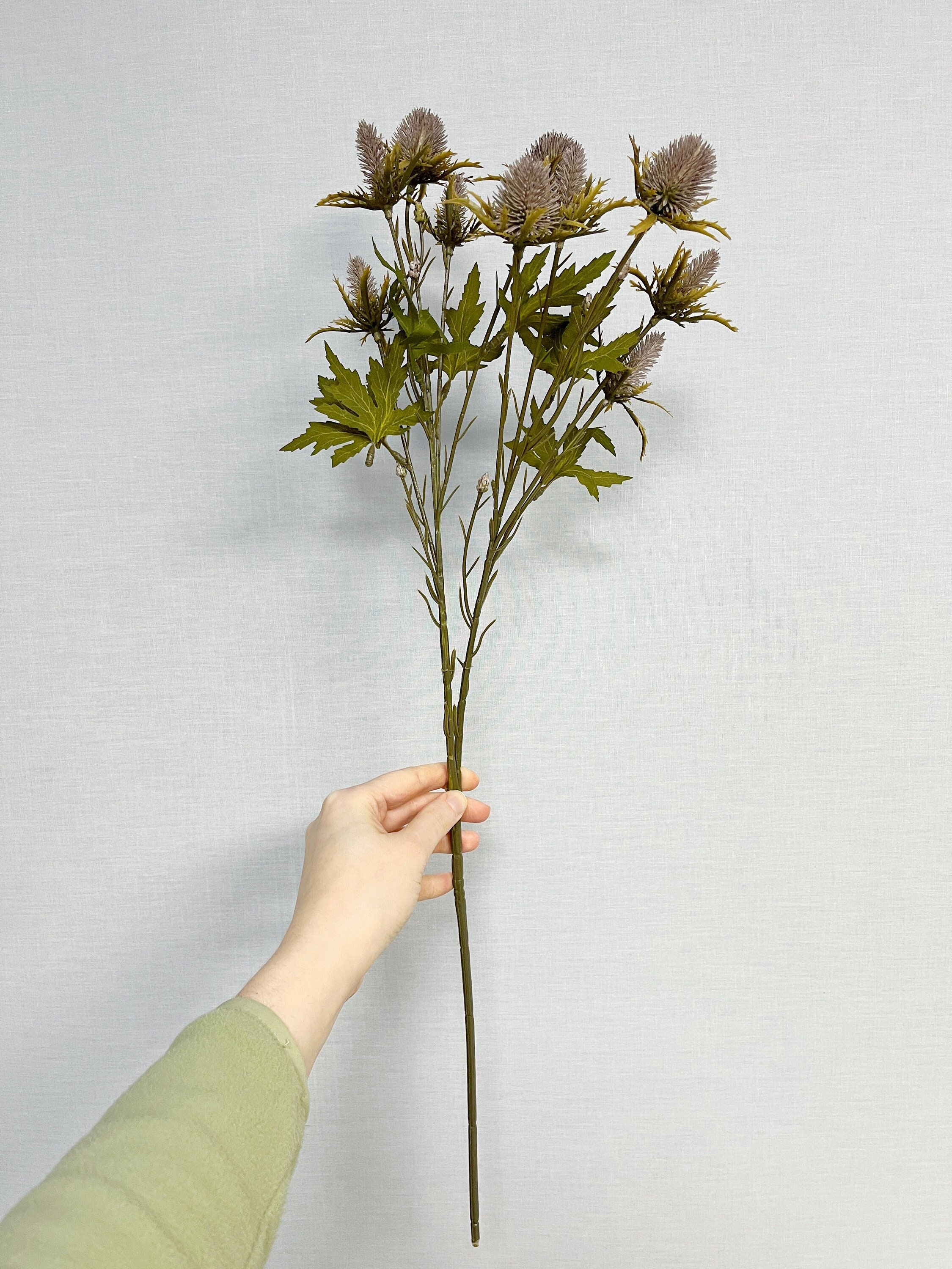 Artificial Thistle Spray Silk Dry Look Thistle Stem Real Touch Scottish ...