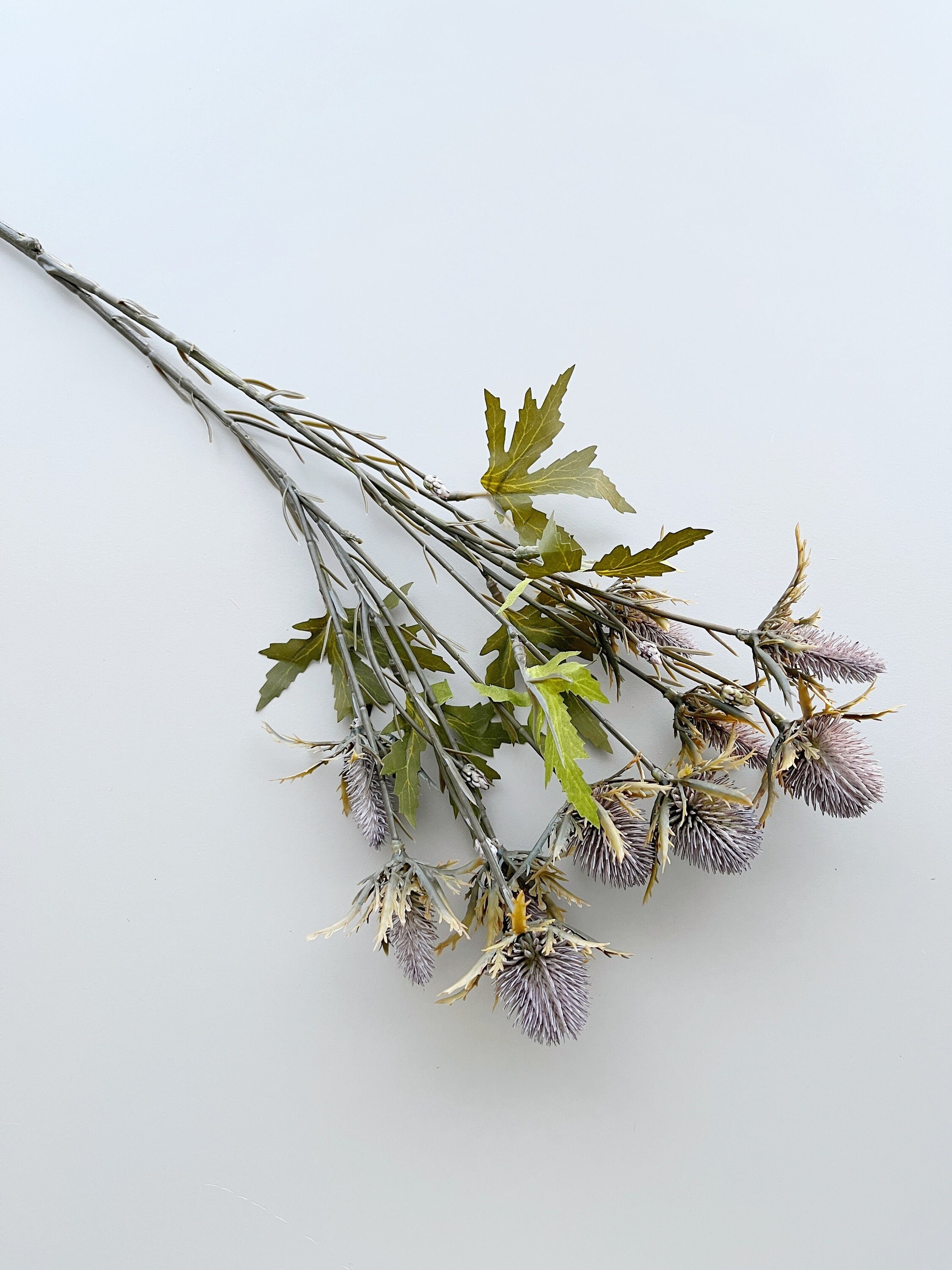 Artificial Thistle Spray Silk Dry Look Thistle Stem Real Touch Scottish ...