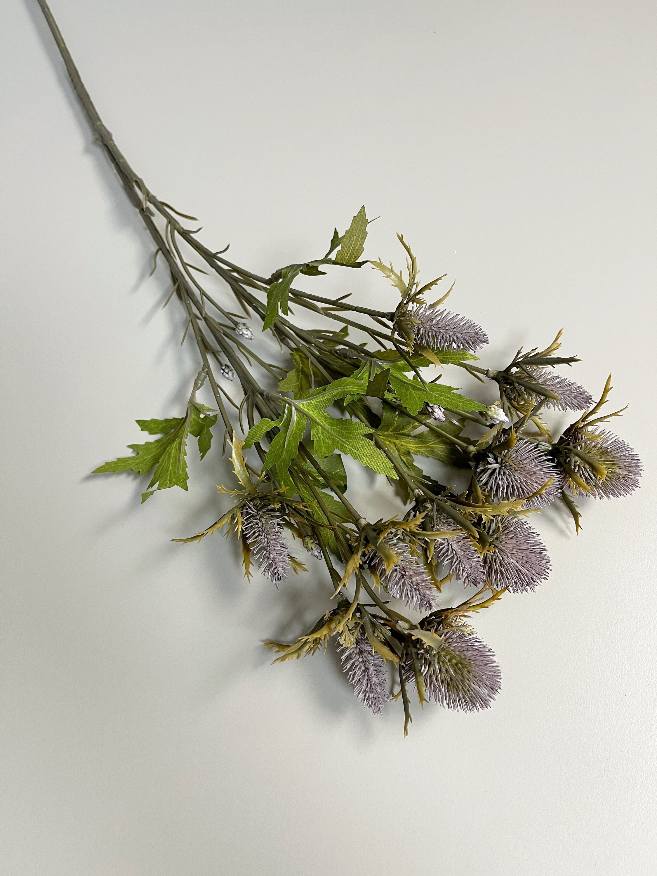 Artificial Thistle Spray Silk Dry Look Thistle Stem Real Touch Scottish ...
