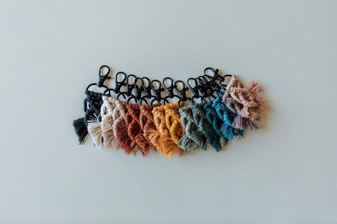 Mini Macrame Keychain | Macrame Keyring - Etsy