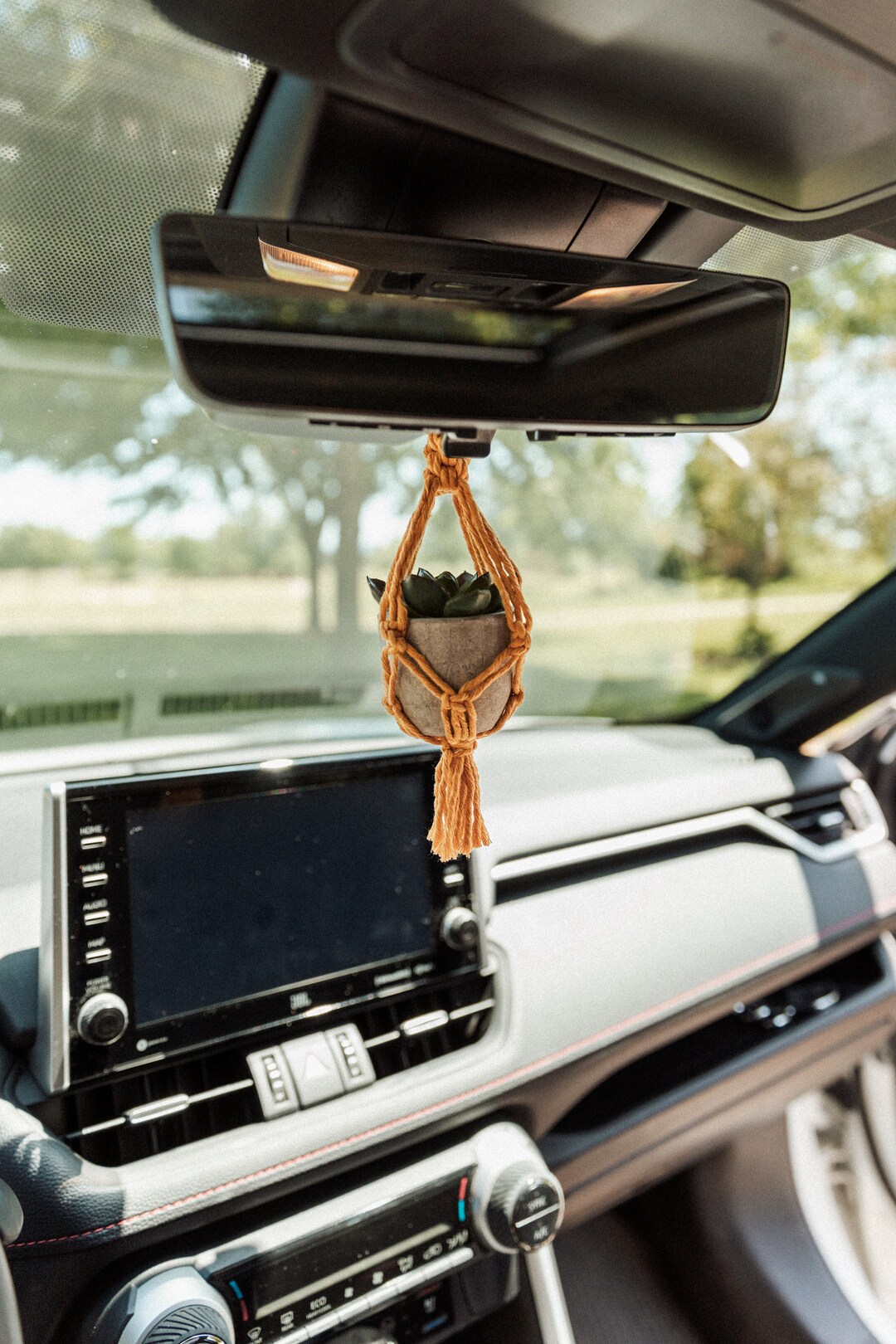 Mini Macrame Plant Hanger | Macrame Car Hanger | Succulent Planter ...