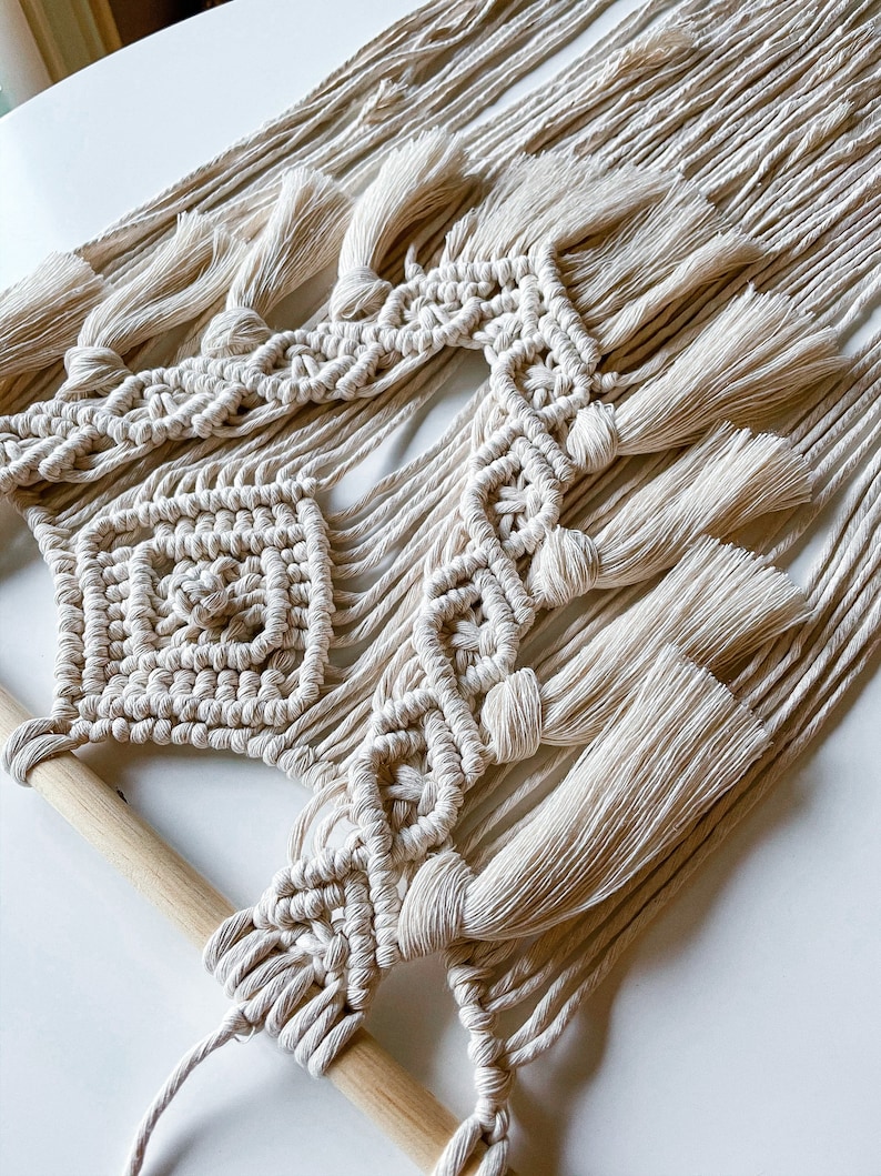 Macrame Wall Hanging Tassel Detail Macrame Wall Hanging - Etsy
