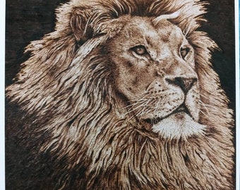 Pyrography Lion - Etsy