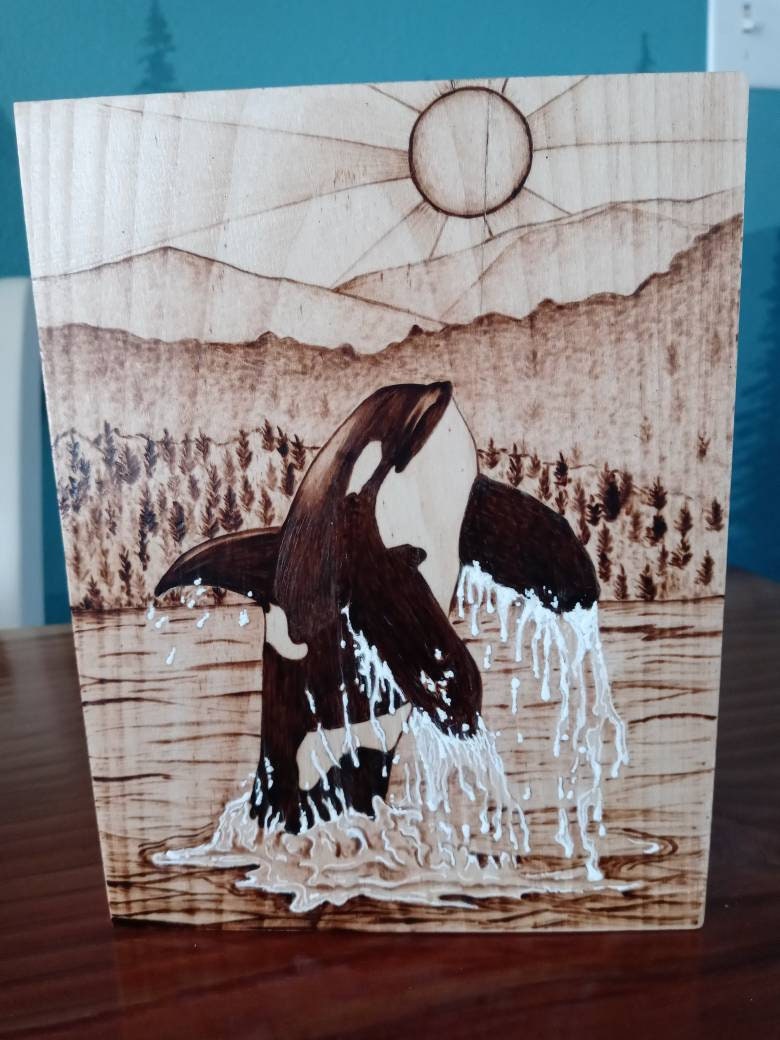 Handmade Orca Wood Burning, Pyrography - Etsy