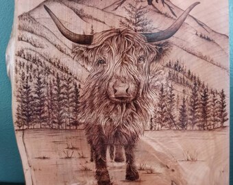 Hand Burned Great Horned Owl Wood Burning on Basswood Artist Panel ...