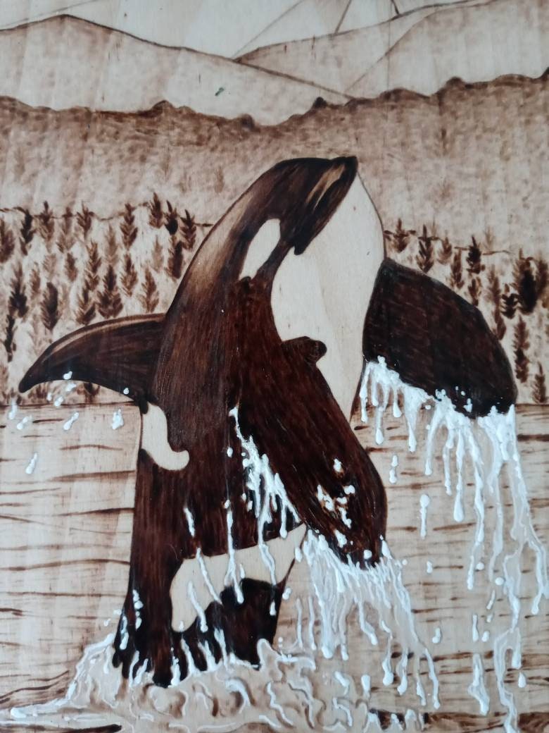 Handmade Orca Wood Burning, Pyrography - Etsy