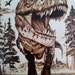 Hand Burned dinosaurs Wood Burning on Basswood Plank. T-rex ...