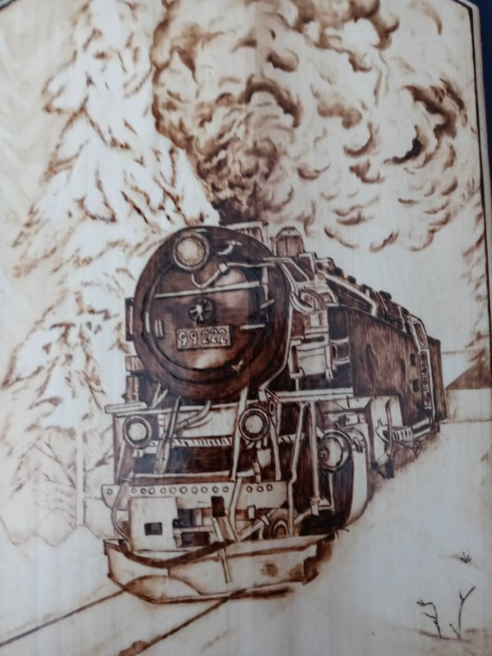 Hand Burned Steam Locomotive Wood Burning on Wood Plaque, Pyrography - Etsy