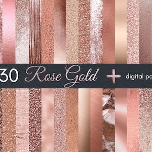 30 Rose Gold Digital Paper Rose Gold Glitter Textures Rose - Etsy