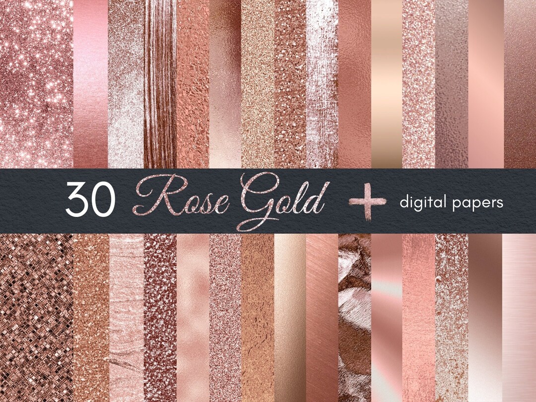 30 Rose Gold Digital Paper | Rose Gold Glitter Textures | Rose Gold ...