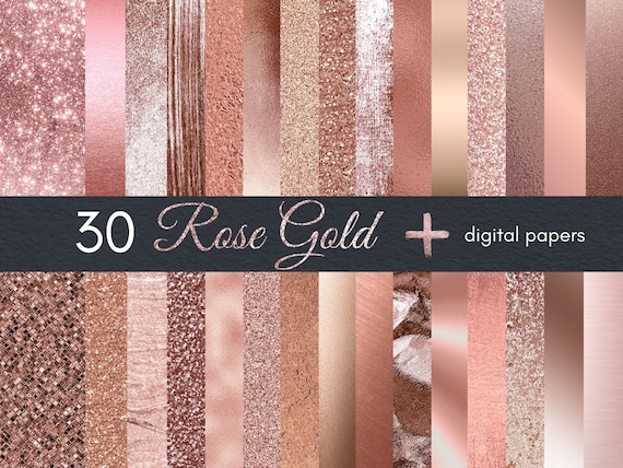 30 Rose Gold Digital Paper Rose Gold Glitter Textures Rose - Etsy