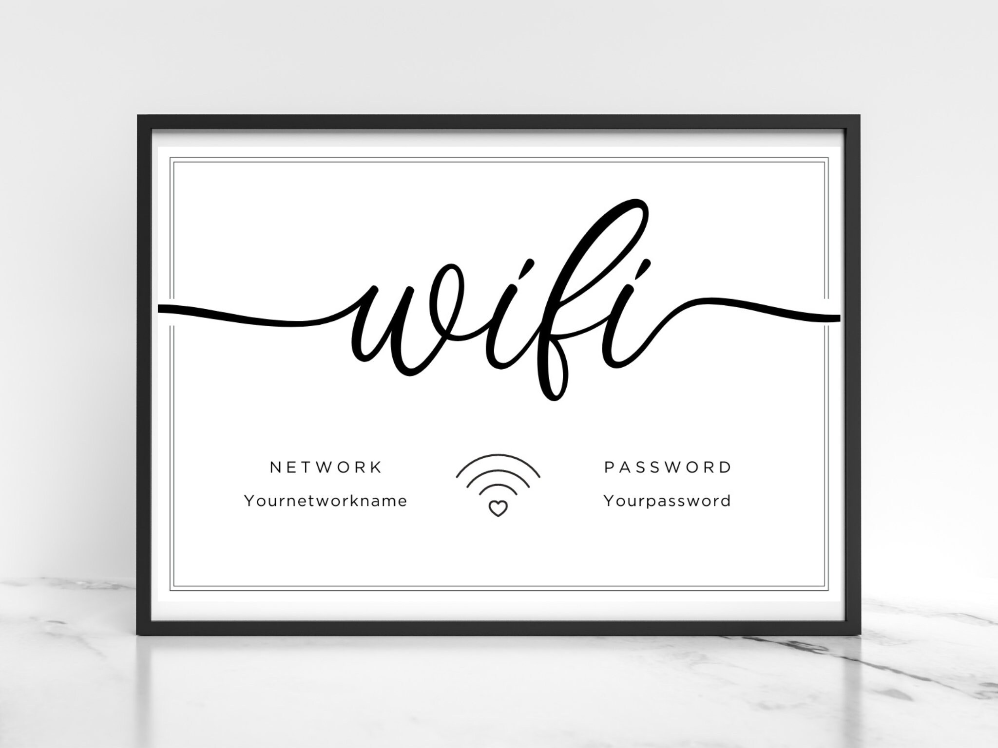 WIFI Sign Template, Wifi Password Sign Printable, Editable Wifi ...