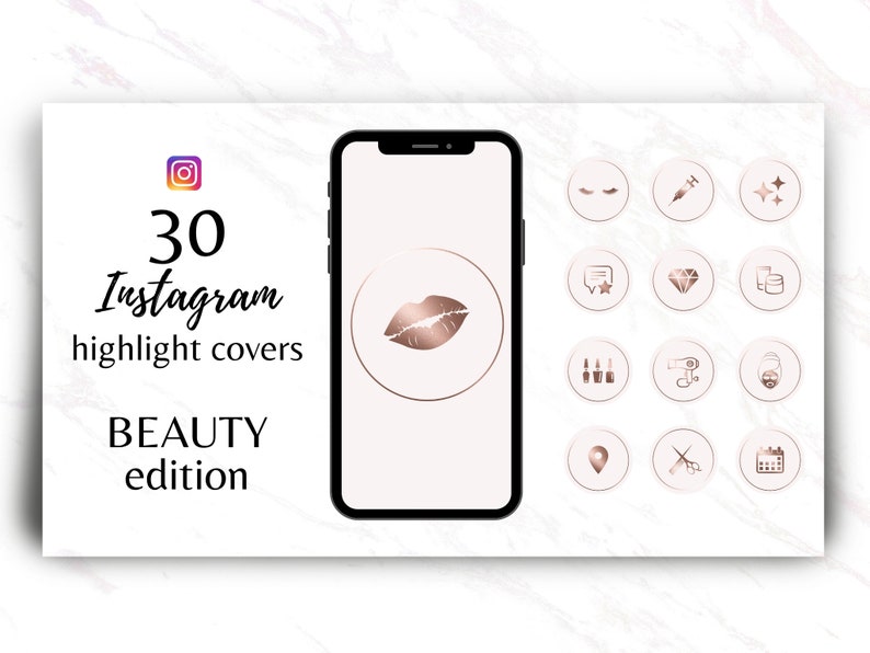 30 Instagram Highlight Covers for Beauty Salon Light Pink - Etsy