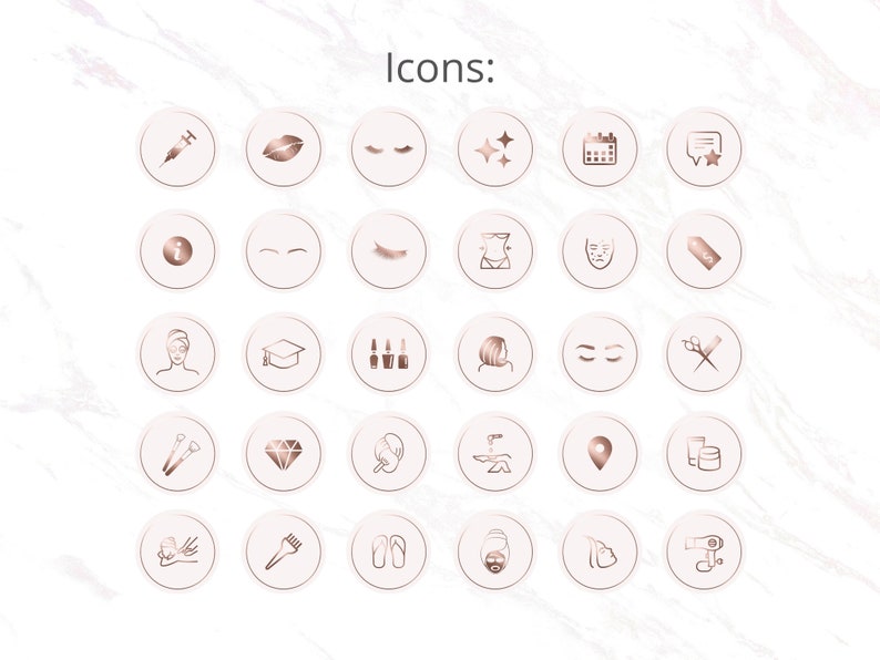 30 Instagram Highlight Covers for Beauty Salon Light Pink | Etsy