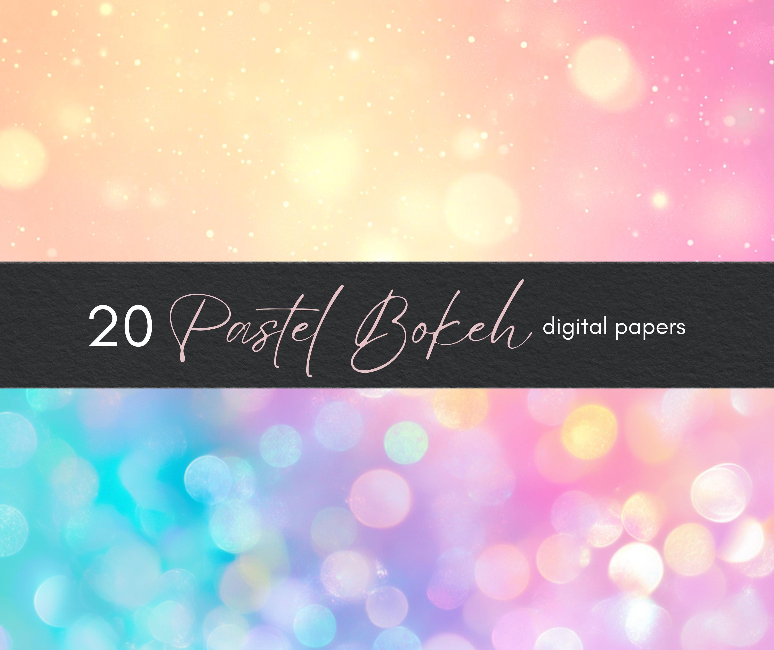 Pastel Bokeh Digital Paper – Soft Rainbow Bokeh Gradient Backgrounds ...