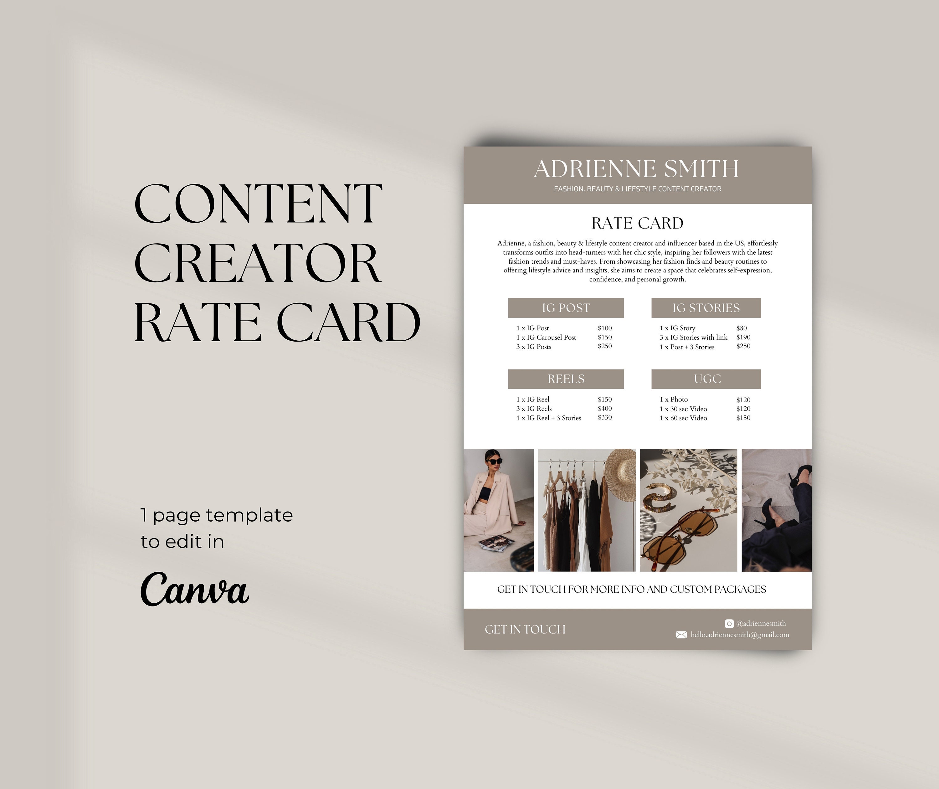 Rate Sheet Templates PHOTOGRAPHER RATE CARD Template | PosterMyWall