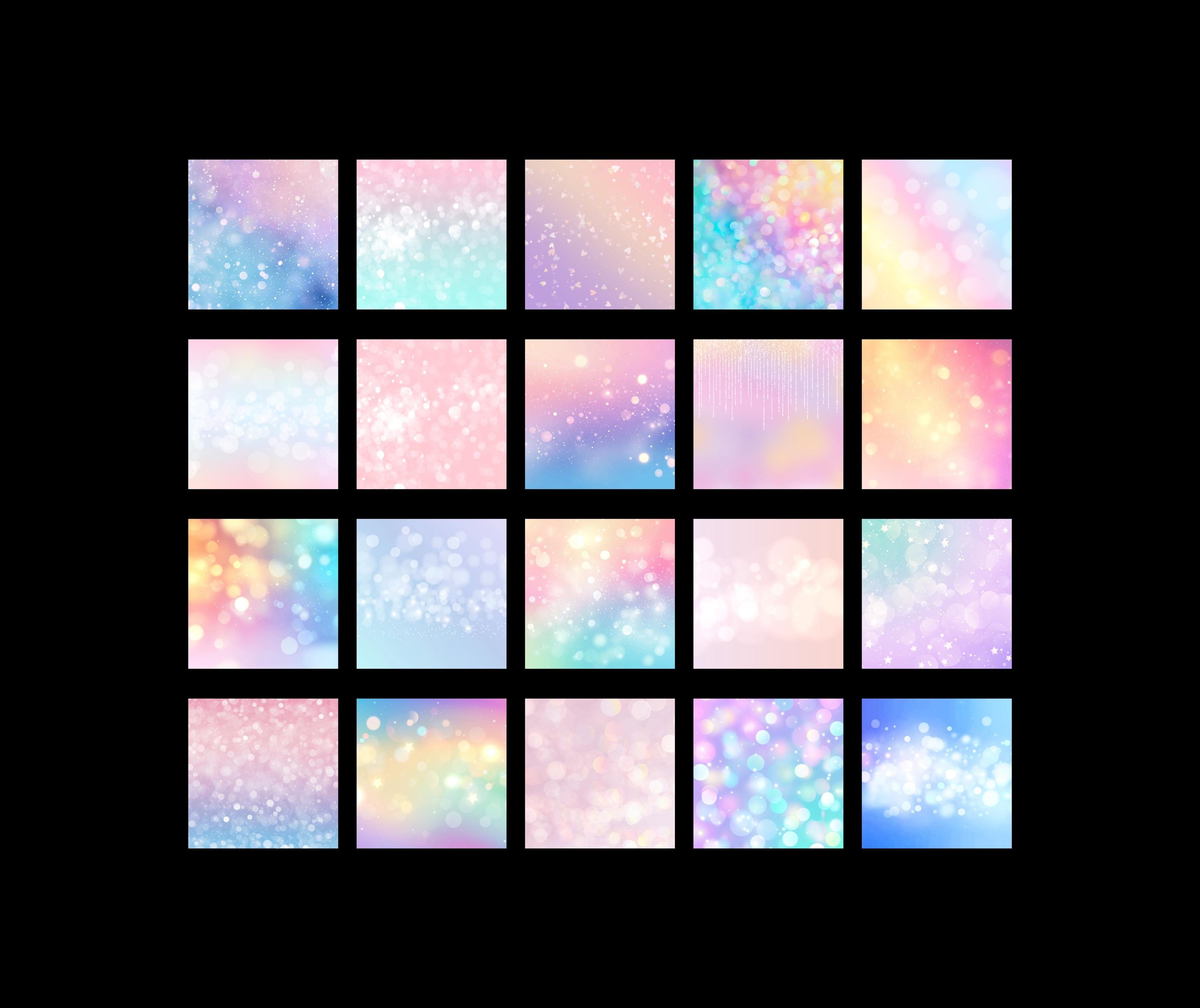Pastel Bokeh Digital Paper – Soft Rainbow Bokeh Gradient Backgrounds ...