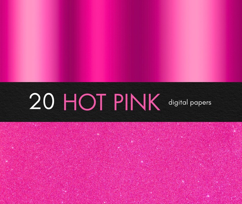Hot Pink Digital Paper, Bright Pink Backgrounds, Fuchsia Textures ...
