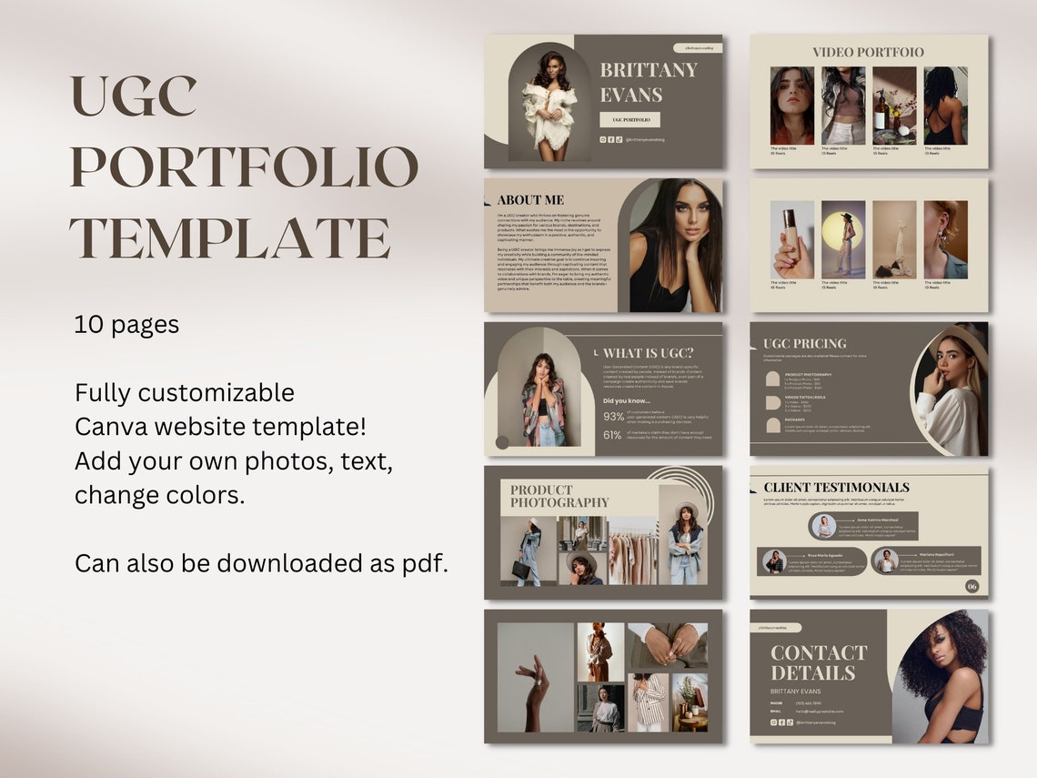 UGC Portfolio Template, UGC Canva Website Template, UGC Media ...