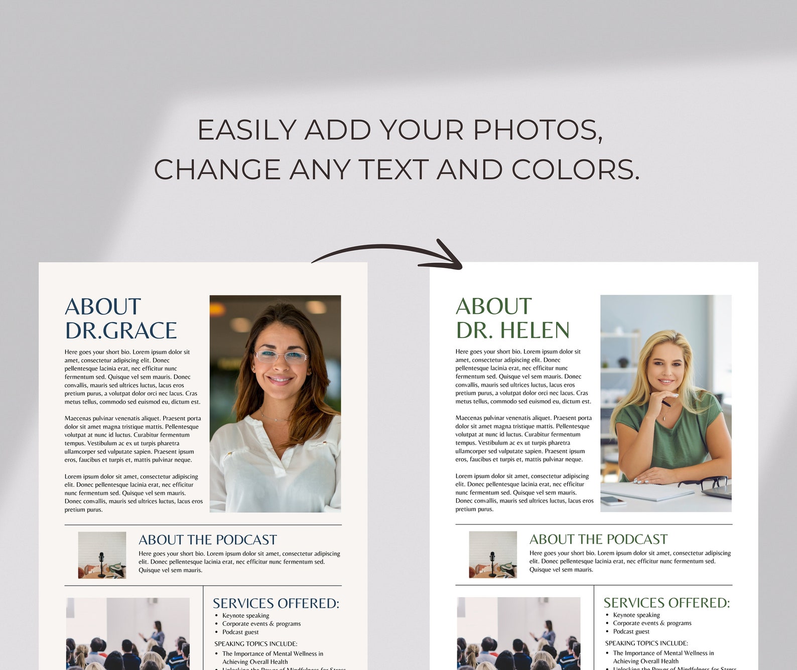 Speaker Media Kit Template, Speaker Sheet Canva Template, EPK for ...