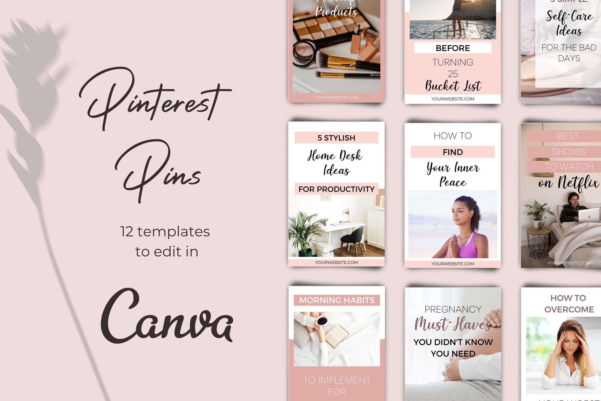 12 Pinterest Templates Clickable Pinterest Pins Pinterest Pin Templates ...
