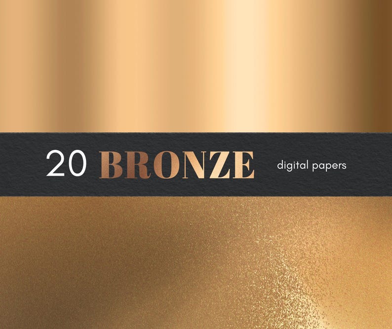20 Bronze Digital Papers, Bronze Metallic Digital Backgrounds, Bronze ...