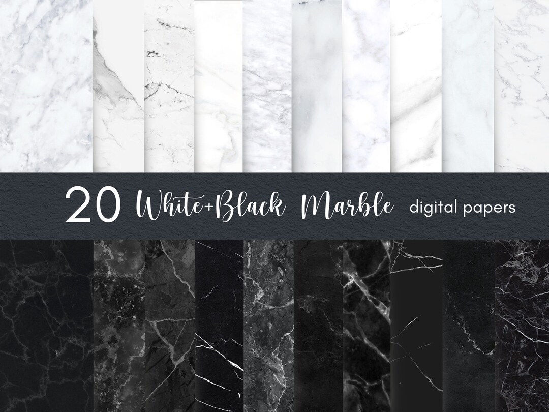 Marble Digital Paper, Marble Background, White Marble, Black Marble ...