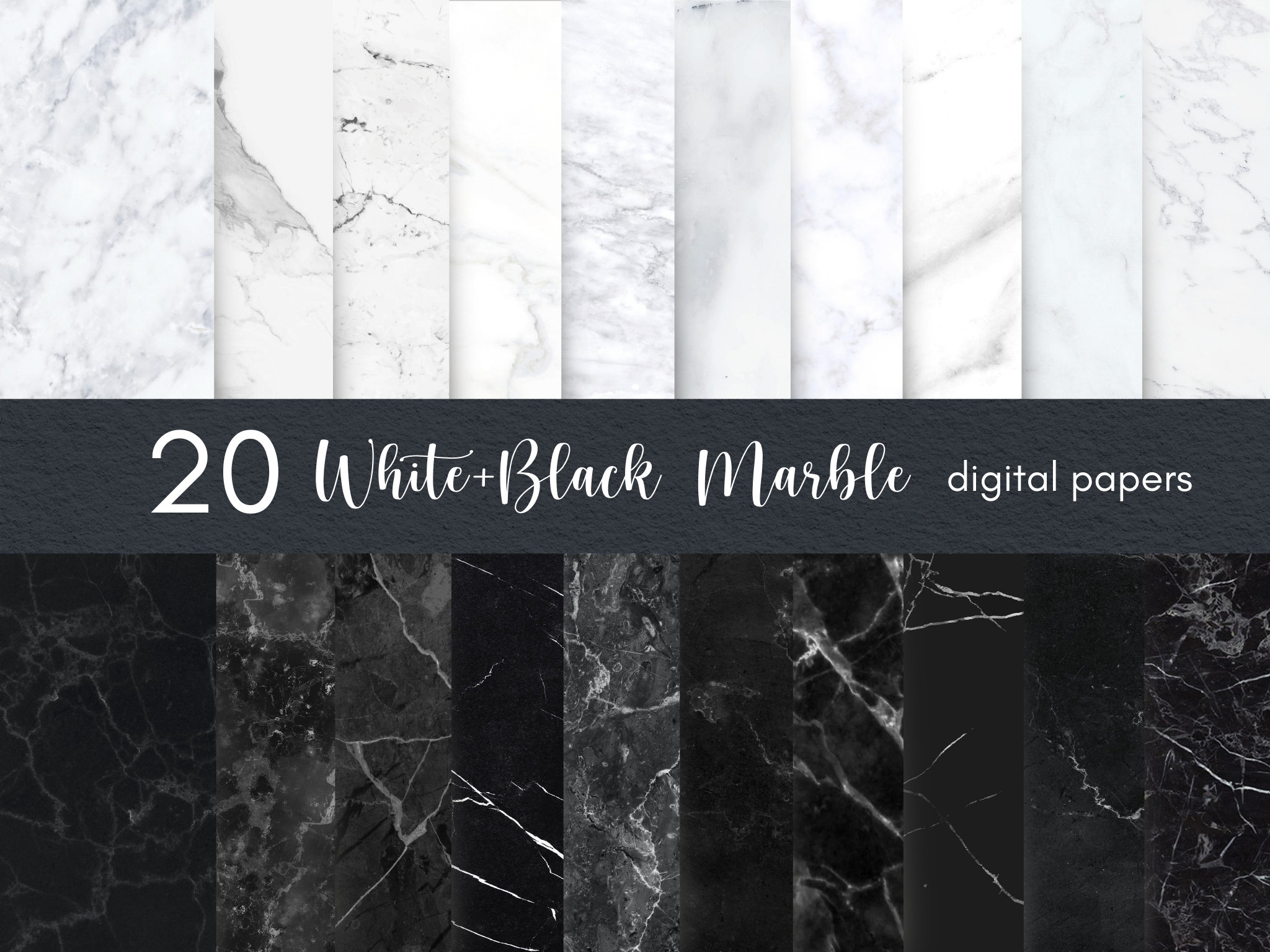 Marble Digital Paper Marble Background White Marble Black - Etsy