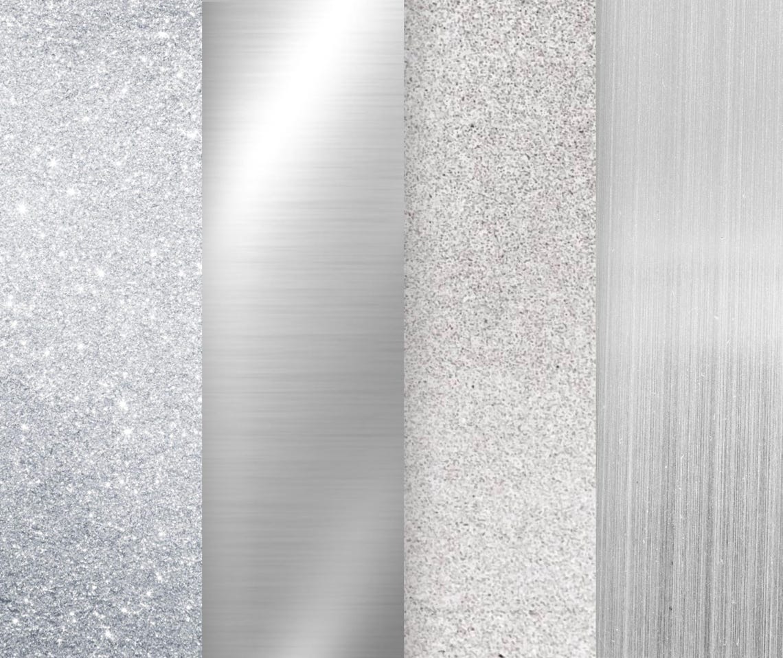 Silver Digital Papers, Silver Metallic Textures, Scrapbook Paper ...