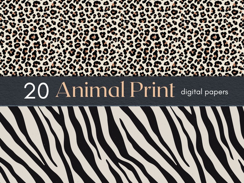 Animal Print Digital Paper | Commercial Use, 300 DPI Animal Skin ...
